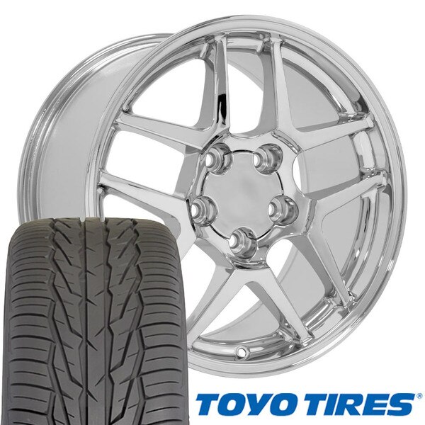 Corvette Rims and Tires C5 Z06 Rims CV04 17x9.5 Chrome Corvette Wheels ...