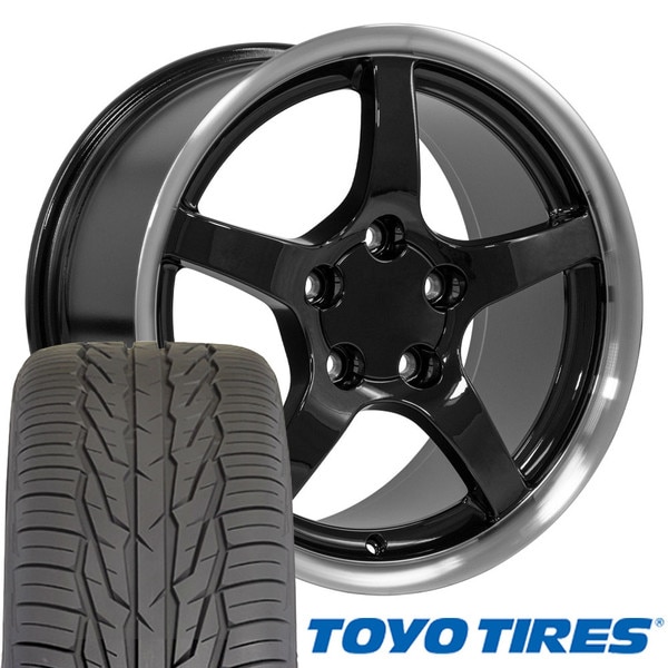 Corvette Rims and Tires CV05 17x9.5 Black Corvette C5 Wheels and Tires ...