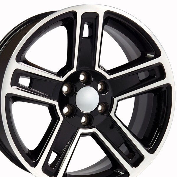22 Inch Black & Chrome Rims That fits Chevy Silverados | Buy CV74B 22x9 ...
