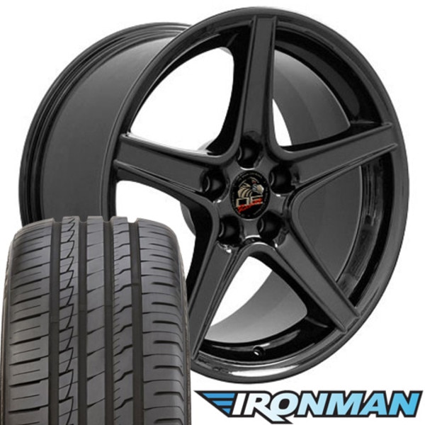 FR06 18" Black Rims & Ironman Tires for Ford Mustang Saleen Style