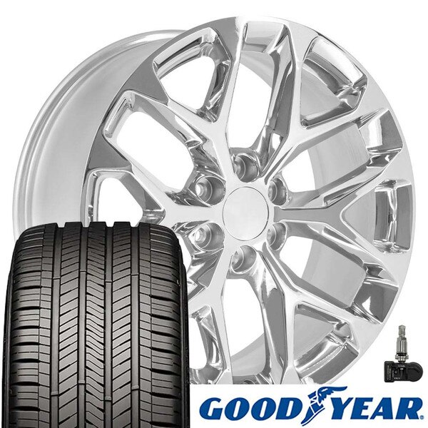 Fits GM Truck Wheels and Tires CV98C 22x9 Chrome Wheel 285/45-22 ...