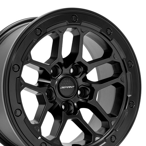 SET 17-inch Satin Black Rims fit Jeep Wrangler - DF01 17x8 Set of 5